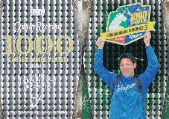 BBM ベースボールカード GR12 高橋周平 中日ドラゴンズ (インサートカード/GREAT RECORD) 2024 FUSION - REALiZE トレカ&ホビー