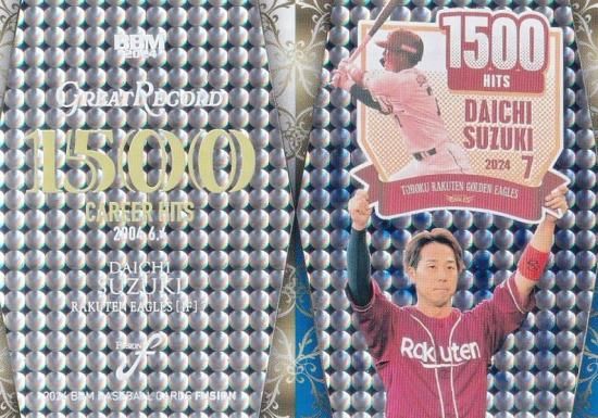 BBM ベースボールカード GR20 鈴木大地 東北楽天ゴールデンイーグルス (インサートカード/GREAT RECORD) 2024 FUSION - REALiZE トレカ&ホビー